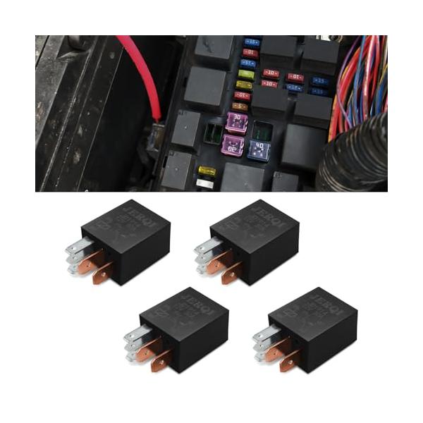 商品名:  HEVLE 4PCS 5 Pin 12V 30A Relay, Car Relay Switch, Multi Purpose Automotive Relay Black Starter Relay, Power Relay ...