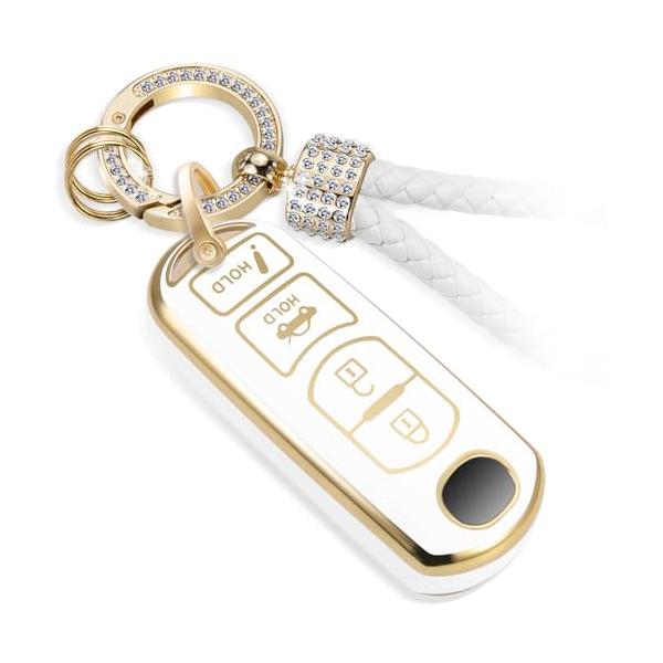 商品名:  CTRINEWS for Mazda Key Fob Cover with Luxury Diamond Bling Braided Rope Keychain, Upgraded Soft Case for Mazda 3 6...