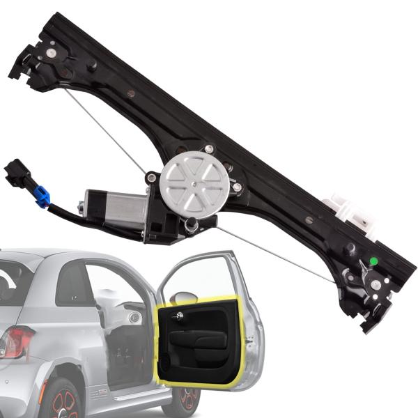 商品名: Predep フロント右助手席ウィンドウレギュレーターアセンブリ モーター付き 500 1.4L 2012-2019 助手席ドアウィンドウレギュレーターアセンブリに対応 Predep Front Right Passenger W...