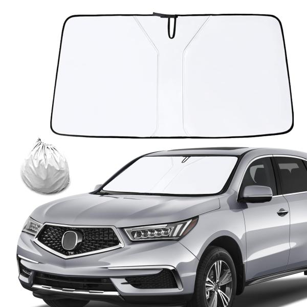 商品名: getfay 車用フロントガラスサンシェード 1パック 55.9インチ x 31.4インチ 折りたたみ式反射断熱アイソレーターカバー 車を涼しく保ちます ユニバーサルな自動車用プライバシープロテクター トラック SUV車用 (チタ...