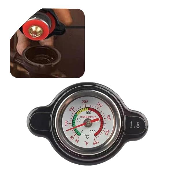 商品名: getfay 1個 1.8バー オートバイ温度測定可能ラジエーターキャップ、多機能メタル車両シーリングカバー、バイノーラルデザイン、ユニバーサルリアルタイム温度モニターカバーアクセサリー(ブラック) getfay 1 PC 1.8...