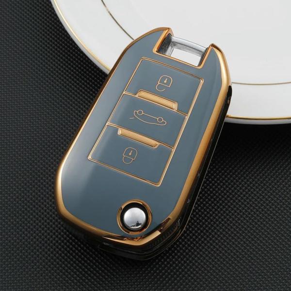 商品名: TPU ソフト完全保護車のキーケースシェル、シトロエン C3 C4 ベルランゴ 2021 に適合 プジョー 208 2008 301 308 3008 RCZ 508 408 2008 307 に適合 toothgeneric T...
