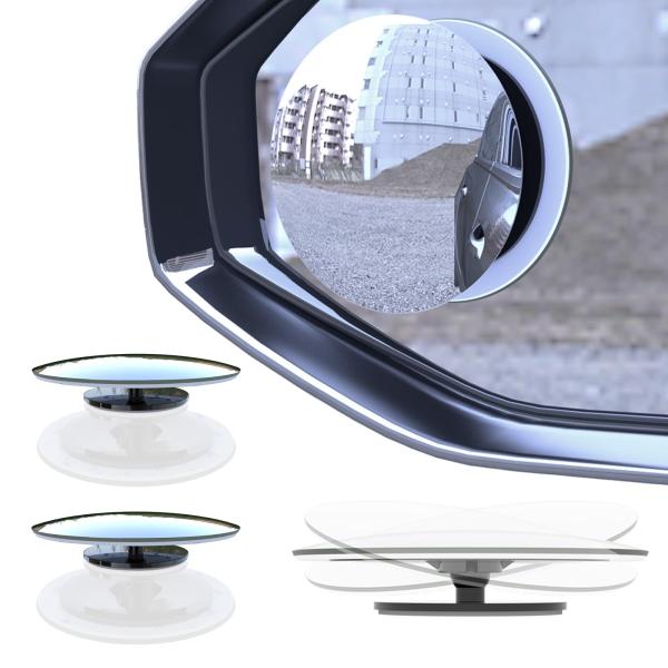 商品名:  2pcs Round Blind Spot Mirror for Car Exterior Accessories, Automotive Frameless Convex HD Glass BlindSpot Side Mir...