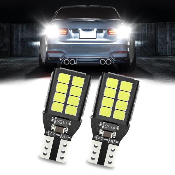 商品名:  Fluher 2 PCS Car T15-2835-27WFPC LED Reversing Light, 12-24V 360-Degree No-dead-angle High-brightness No-delay Lig...