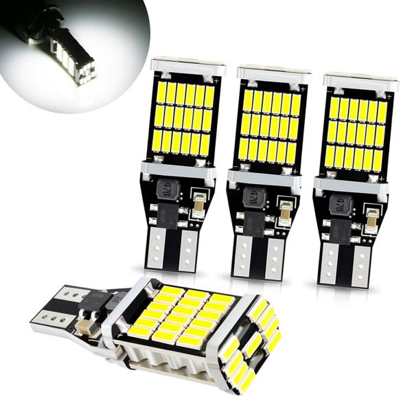 商品名:  Sumjig 4 PCS T15 Car LED Brake Light, 1.57In x 0.59In 4014 45SMD Canbus Decoded Stepless High Brightness Reversing...