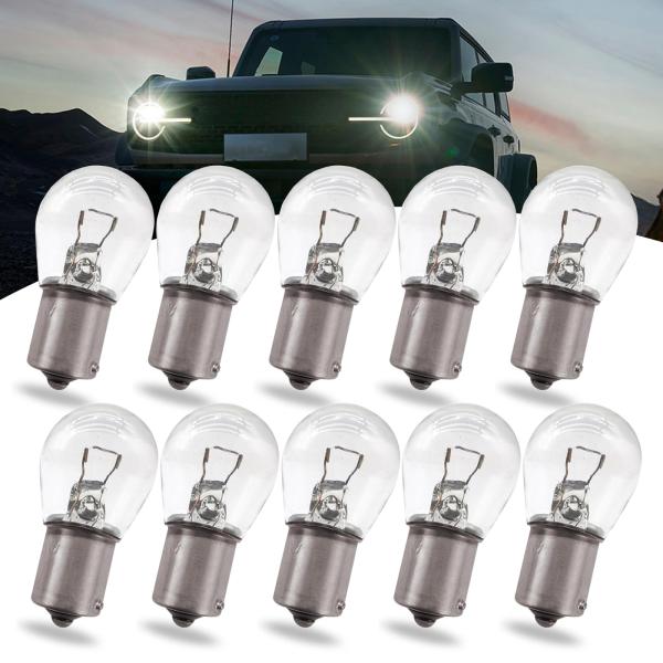 商品名:  Sumjig 10 PCS 1141 Car Halogen Brake Lamp Bulb, 12V 21W BA15S Flat Leg Single Light Turn Signal Light Brake Marker...