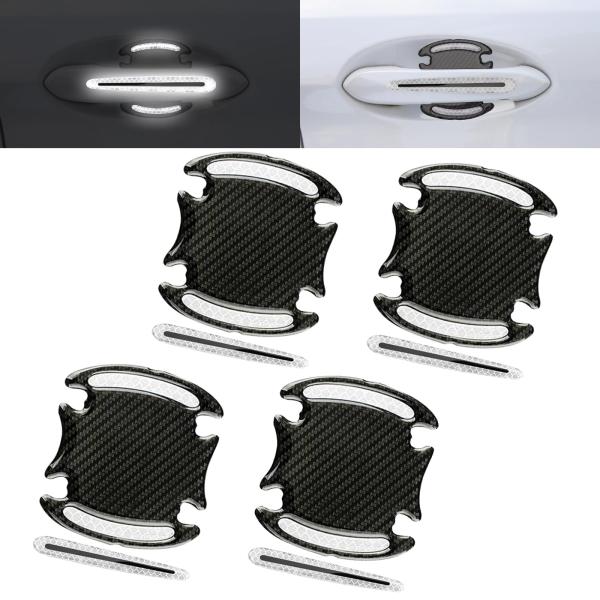 商品名: leediga 車のドアハンドルプロテクター 反射ステッカー 車のドアハンドル 傷 保護フィルム ゴム製車両ドアボウルハンドルステッカー ほとんどの車 セダン トラック SUV (ホワイト) 8枚 leediga 8 PCS Ca...