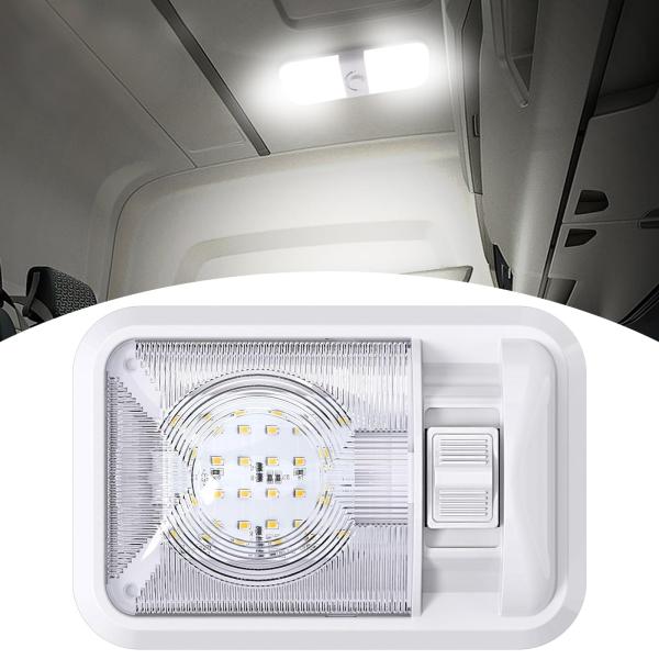 商品名: leediga 1個 12V LED RV天井ドームライト、スイッチ付きローパワー室内照明照明器具、シングルドームスーパーブライトライト、ほとんどの車 RV キャンピングカーにユニバーサル(ホワイト) leediga 1 PC 1...