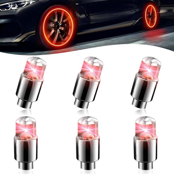 商品名: Ajxn 6個 カータイヤ爆発フラッシャー、3.72cm x 0.66インチ PVCシェル振動センサーハブバルブ呼吸懐中電灯、クール改造タイヤ装飾フラッシュライト、車、自転車、オートバイ用(レッド) Ajxn 6 PCS Car ...