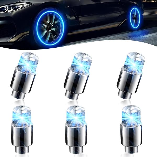 商品名: Ajxn 6個 カータイヤ爆発フラッシャー、3.72cm x 0.66インチ PVCシェル振動センサーハブバルブ呼吸懐中電灯、クール改造タイヤ装飾フラッシュライト、車、自転車、オートバイ用(ブルー) Ajxn 6 PCS Car ...