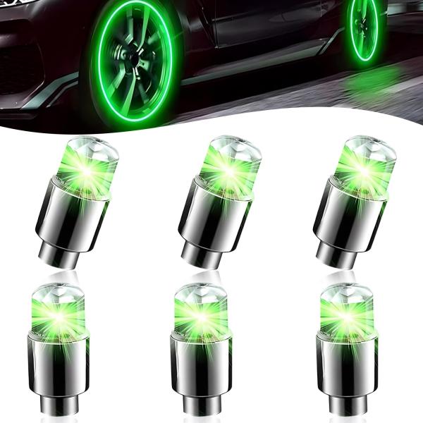 商品名: Ajxn 6個 カータイヤ爆発フラッシャー、3.72cm x 0.66インチ PVCシェル振動センサーハブバルブ呼吸懐中電灯、クール改造タイヤ装飾フラッシュライト、車、自転車、オートバイ用(グリーン) Ajxn 6 PCS Car...