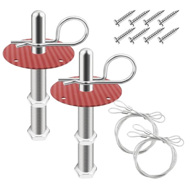 商品名:  Engine Hood Pins Kit for Car,Carbon Fiber Stainless Steel Car Hood Lock Kit for Fixes and Decorates Hood Cover,Uni...