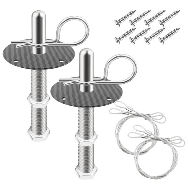 商品名:  Engine Hood Pins Kit for Car,Carbon Fiber Stainless Steel Car Hood Lock Kit for Fixes and Decorates Hood Cover,Uni...