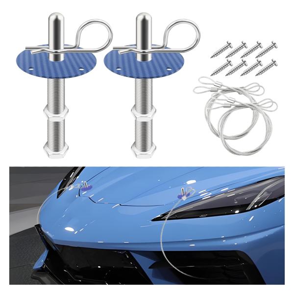 商品名:  Engine Hood Pins Kit for Car,Carbon Fiber Stainless Steel Car Hood Lock Kit for Fixes and Decorates Hood Cover,Uni...