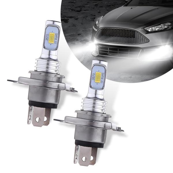 商品名:  getfay Pack-2 Car H4 3570-2SMD LED Fog Light Bulb, 3 Jacks Strong Penetrating LED Decoding Light Bulb Replacement,...