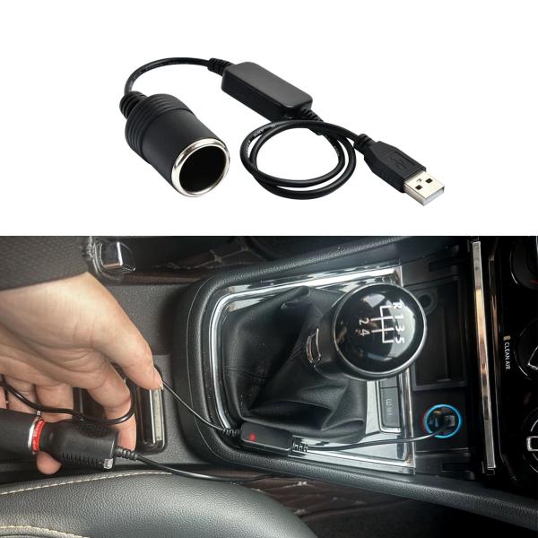 商品名:  HEVLE USB A Male to 12V Car Cigarette Lighter Socket Female Converter Cable, Cigarette Lighter Adapter Fits for Da...