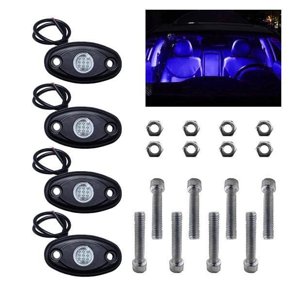 商品名:  4 Pods LED Rock Lights, Neon Underglow Lights, Waterproof Underbody Glow Trail Rig Lamp Lighting for Truck ATV UTV...