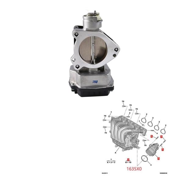 商品名:  LKHJGJGJ Car Electronic Throttle Body Assembly Compatible For Citroen C4 C5 C8 Jumpy/Peugeot 307 407 2.0 Throttle ...