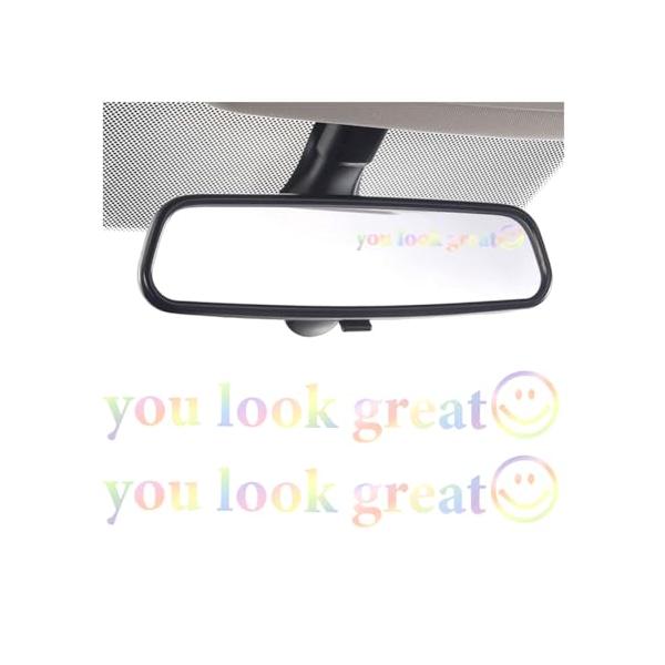 商品名: Mandark You Look Great カーミラーデカール2枚 車両リアビューミラーステッカー、セルフアファーメーション自動車バックウィンドウフロントガラス装飾デカール、SUV、トラック、RV用ユニバーサル(マルチカラー) ...