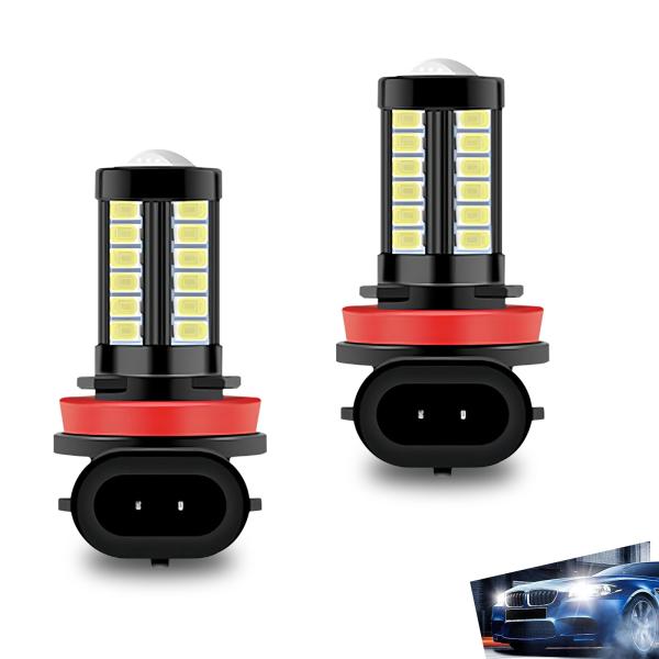 商品名:  Sumjig 2 PCS H11/H8 Car LED Fog Light Bulbs, 0.7In x 2.3In 5630/5730-33SMD 12V Waterproof Anti-fog Lights, Plug-an...