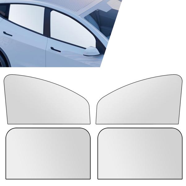 商品名: Sinytuto 車用吸着タイプ サイドウィンドウサンシェード 4個 31.5インチ x 19.6インチ フリーリフトウィンドウ 日焼け防止 熱シールド 反射UVインテリアプロテクター ユニバーサル折りたたみ式サンカバー 車用(シ...