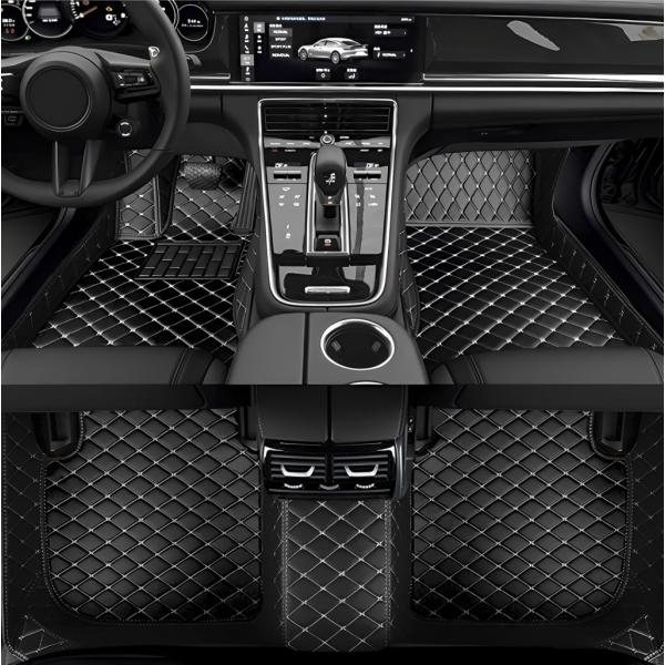 商品名:  LUSENBO Luxury Leather Car Floor mats Custom Personalized Full Coverage car Floor mat for 99% of Cars. (black7whit...
