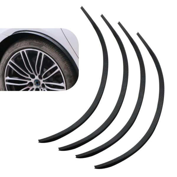 商品名: Sumjig(サムジグ) 4個 車 ホイール 眉毛 衝突防止ストリップ カーボンファイバーアーチホイールヘッダー保護 傷防止パッド 車の保護装飾アクセサリー ほとんどの車に共通(ブラック) Sumjig 4 PCS Car Whe...