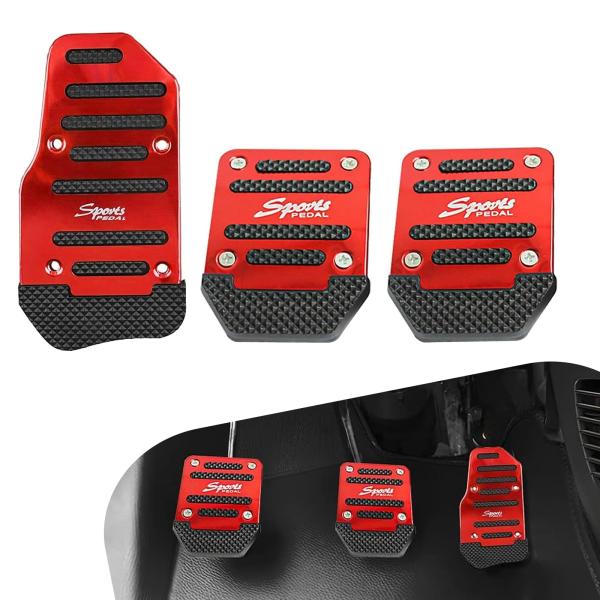 商品名:  Sumjig 3 PCS Car Foot Pedal Kit, Alloy + Rubber Anti-slip Transmission Accelerator Pedal Brake Pedal Cover Clutch ...