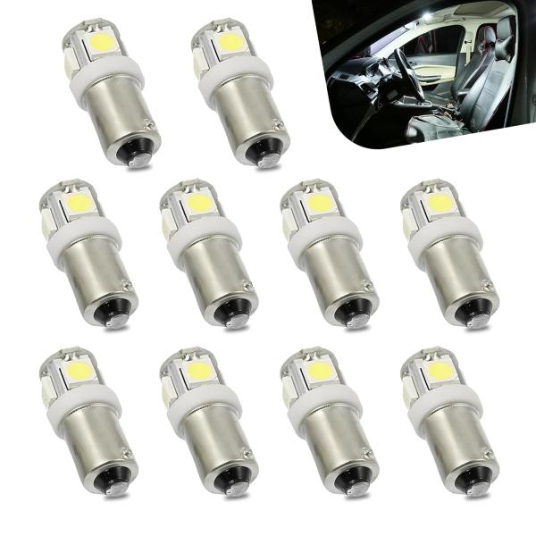 商品名:  leediga Pack-10 Car BA9S-5SMD Interior Light Set, 5050 Chipset Instrument Light Reading Light Bulb, DC 12V Metal L...