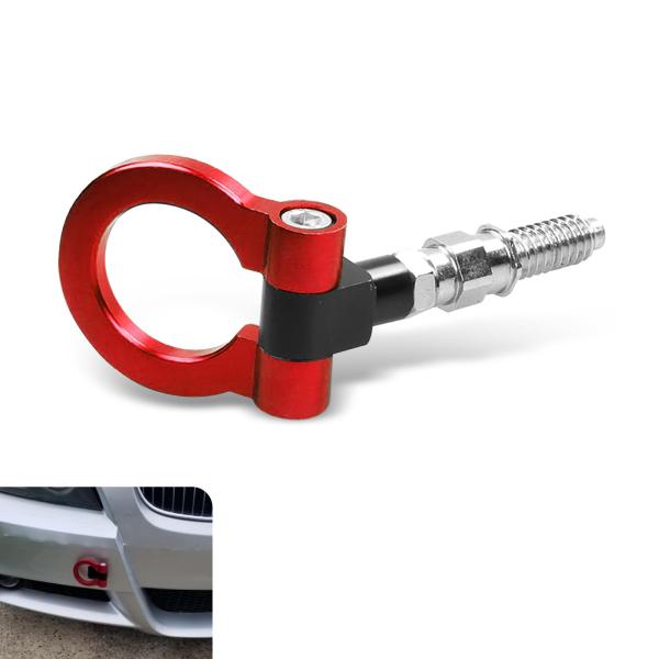 商品名: Miytsya 1個 車フロントバンパー牽引フック、プルリングデザイン、防水耐久性金属車両修理フック、ねじ込み式取り付け、トラックSUV車用ユニバーサル自動車用バンパーフック(レッド) Miytsya 1 PC Car Front...