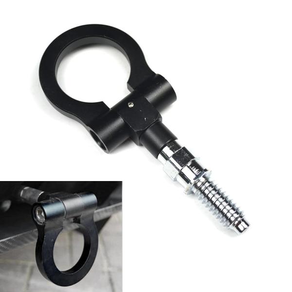 商品名: Miytsya 1個 車修理牽引フックアクセサリー、ねじ込み式自動車フロントバンパーフック、防水プルリングデザイン、ユニバーサルメタルトレーラーフック交換用トラックSUV車(ブラック) Miytsya 1 PC Car Repai...