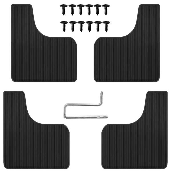 商品名: QUYDDC ユニバーサルミニサイズソフトラバーマッドフラップ 4個 - 泥水しぶき防止 外観を向上 取り付け簡単 防水 傷防止 - セダンSUVや都市/郊外の車に最適 - ブラック QUYDDC 4 Pcs Universal ...