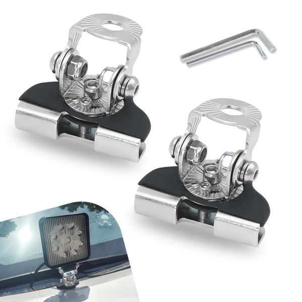 商品名:  QODOLSI Pack-2 Car Hood Spotlight Bracket Base, Durable Metal Structure + Rubber-wrapped Shock-absorbing Fixing St...