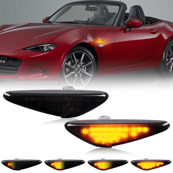 商品名:  Gempro Sequential Amber LED Side Marker Lights Turn Signal Lamps for 2016-2023 Mazda MX-5 Miata, 2009-2012 Mazda R...