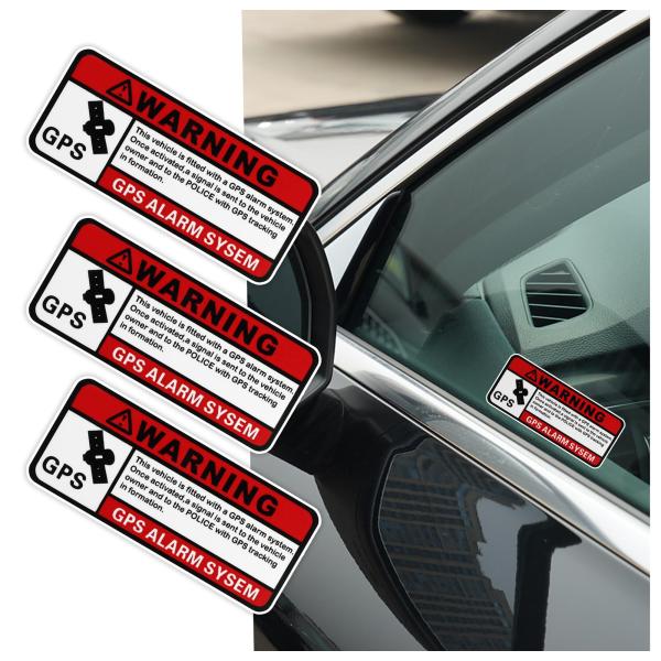 商品名:  3PCS Car Stickers,Warning GPS Alarm System Anti-Theft GPS Tracking Sticker,3.2x1.4 Inch Self Adhesive Car Warning ...