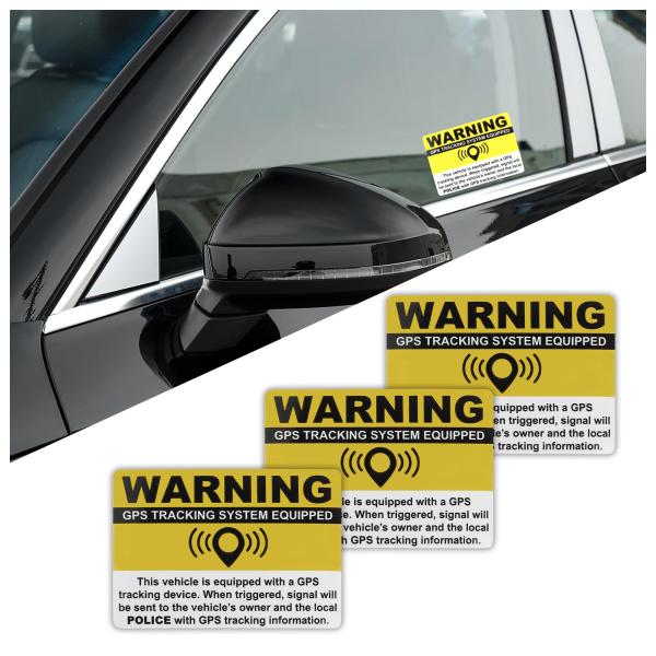 商品名: カーステッカー3点、警告GPSアラームシステム盗難防止GPSトラッキングステッカー、3.2x1.4インチ 自己粘着性自動車警告ステッカー 自動車外装アクセサリー 車 SUV トラック用 (イエロー) 3PCS Car Sticke...