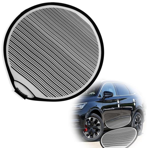 商品名: 車のへこみ検出ボード - 円形ストライプフレキシブル折りたたみ式裏地付きライトリフレクターボードデントパネル、へこみ修正ツール、車両ドア傷や雹損傷用 Car Dent Detection Board - Circular Stri...