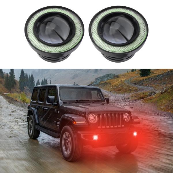 商品名:  HEVLE 2PCS Car Angel Eye Fog Light, Round COB LED Lamp High Power Bright with White Halo Angel Eye Rings Headlight...