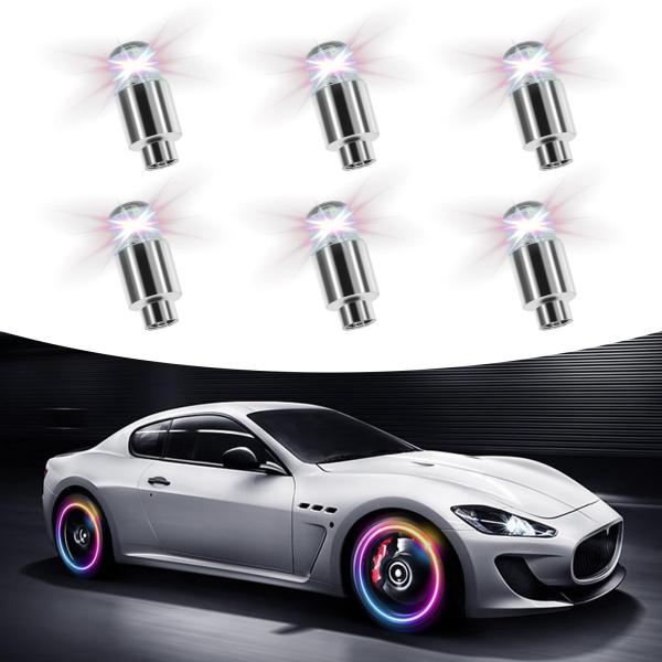 商品名:  Hirificing 6PCS Car Tire Light Wheel Lights for Car, LED Wheel Hub Tire Valve Stem Cap Light Sensing Shock Sensor ...