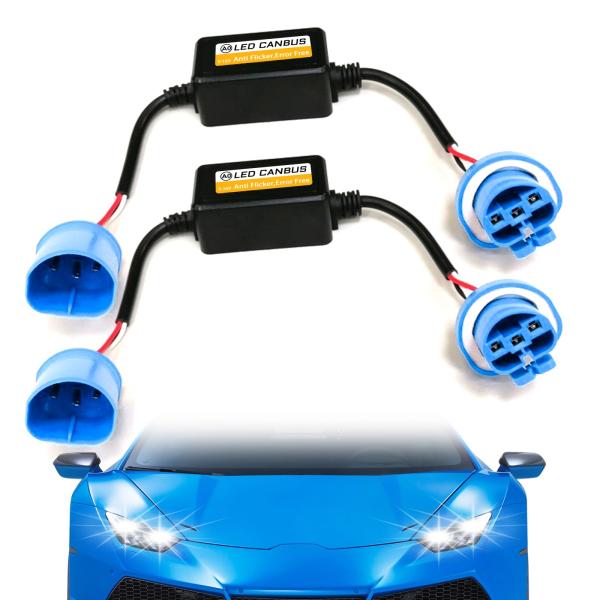 商品名: Hirificing 車用LEDヘッドライトデコーダー2個、9007 ウィンカー抵抗器Hid LED変換キット 警告エラーデコーダー ユニバーサルアンチフリッカーリレーキャンセラーコンデンサ抵抗ハーネスアダプター(9007) Hi...