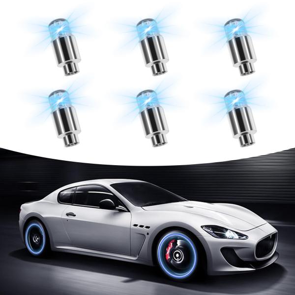 商品名:  Hirificing 6PCS Car Tire Light Wheel Lights for Car, LED Wheel Hub Tire Valve Stem Cap Light Sensing Shock Sensor ...