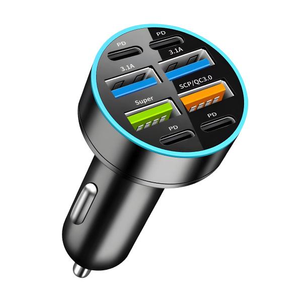 商品名:  Ankuee 8 Ports 66W Car Charger, 12-24V Super Fast Charging with USB 3.1A PD&amp;QC 3.0 with LED Voltmeter for Ciga...