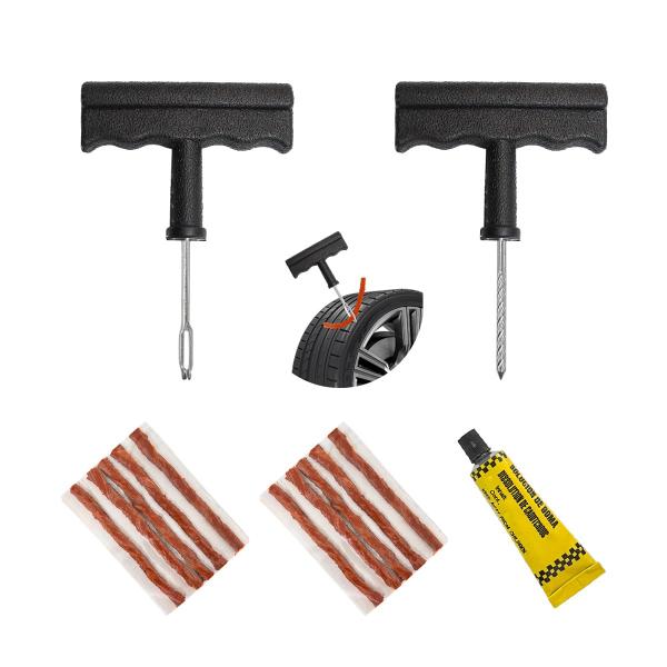 商品名: Yourkar タイヤ修理キット Tハンドルタイヤ修理ツール パンクやプラグフラットを固定するためのゴムひも10本付き 緊急タイヤ修理キット 車用ユニバーサルカーアクセサリー(Sサイズ) Yourkar 13 PCS Tire R...
