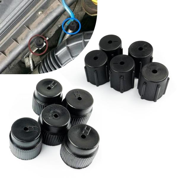 商品名: leediga Pack-10 カーエアコン修理カバー、高圧および低圧A/Cバルブシール、ABSプラスチックエアコンシステムバルブコアカバー、車用交換ユニバーサル(ブラック) leediga Pack-10 Car Air Con...