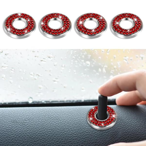 商品名:  WINUERK ??4PCS Bling Inner Car Door Lock Cover Stickers, Rhinestones Pull Rod Bolt Decorations, Sparkly Car Door L...
