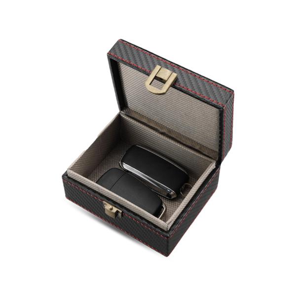 商品名: fasebeek 車用信号シールドボックス 1個 4.5インチ x 3.55インチ x 2.45インチ カーボンファイバーパターン RFID防止 情報スキャン GPS測位ボックス 安全な収納アクセサリー ほとんどの車種に対応 (ブ...