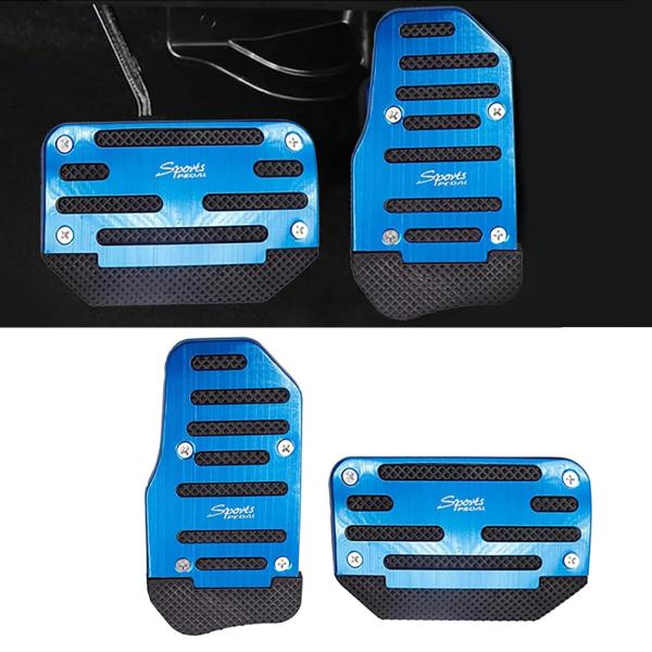 商品名: Sephile 2個 車用滑り止めペダルカバー、スロットル+ブレーキ合金構造スポーツ装飾、ラバーストライプが摩擦を強化、ドリルペダルカバー、マニュアルトランスミッション車用ユニバーサル(ブルー) Sephile 2 PCS Car...