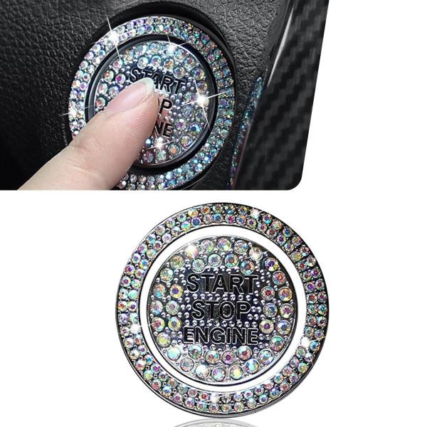 商品名:  Sephile 2 PCS Bling Car One-touch Start Decorative Sticker, 1.1" Shiny Diamond Engine Switch Button Anti-scratch P...
