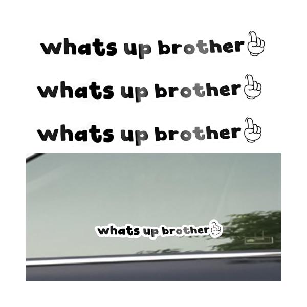 商品名: BELOMI What's up Brother カーステッカー、面白い車両スケッチビニールデカール、ラップトップウィンドウドアバンパー、防水オートWhats Up Brother ステッカー、SUV、トラック、RV用ユニバーサル...