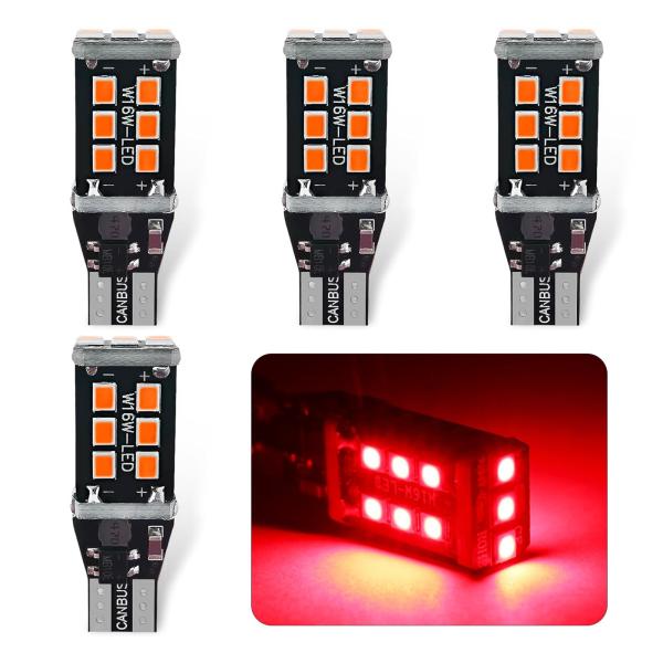 商品名:  Crynod Pack-4 Car T15 LED Decoding Reversing Light, 2835-15SMD 1:1 Plug and Play IP67 Waterproof Bulb, Intelligent...